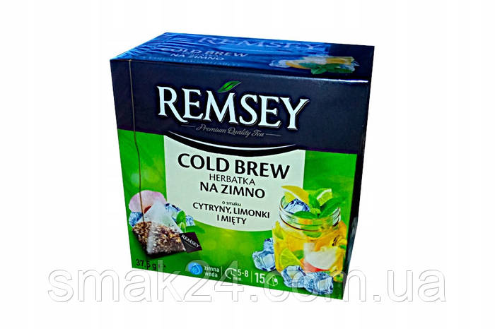 Холодный чай со вкусом лимона, лайма и мяты Remsey Cold Brew (15х2.5г ...