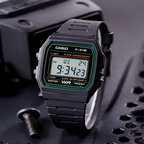Купить Наручные часы Casio оригинал черные F 91w Retro Collection