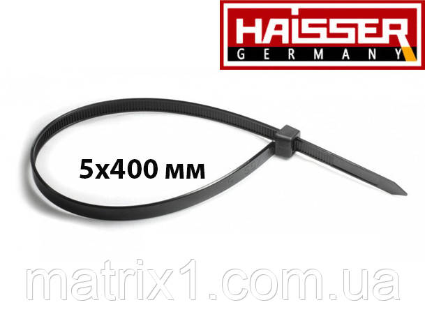 Хомут нейлоновий STANDART 5х400 мм чорний, пак.100 шт. HAISSER 123467 ...