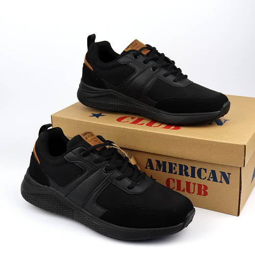 AA 12/22 Черные мужские кроссовки на шнуровке тм American Club (ID ...