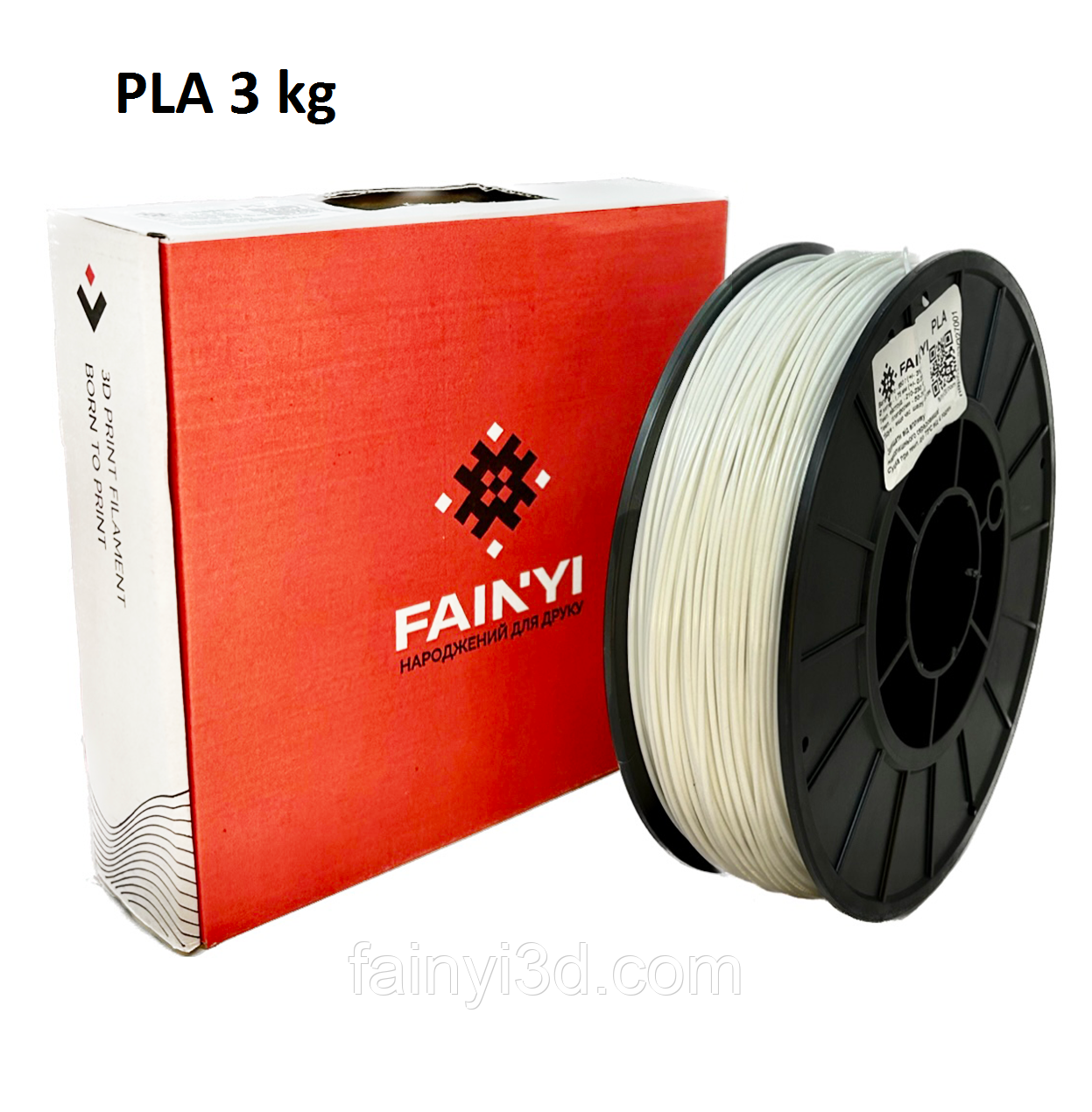 ФАЙНЫЙ PLA Пластик для 3D принтера 3.0 кг / 860 м / 1.75 мм Білий ...