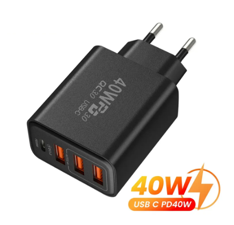 Купити Швидкий зарядний пристрій модель 43-2C 3 USB порти + порт PD QC ...