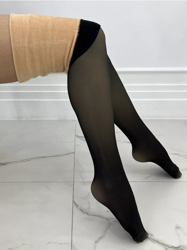 Термо колготи ефект капрон на флісі, утеплені колготки з ефектом голих ...
