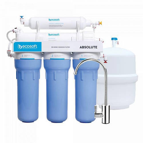 Ecosoft Фильтр обратного осмоса Absolute 5-50 (2 уголь. картриджа, 75 галл DuPont Aqualast ...