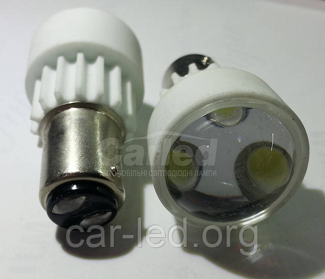 Світлодіодна автолампа 1157 - P21/5W - BAY15d, 3PCS 3W WHITE(200Lm ...