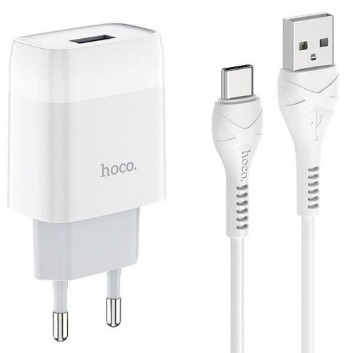 Мережевий зарядний пристрій HOCO C-72 A TYPE-C white Адаптер з кабелем ...