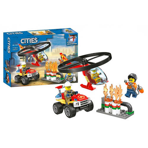 Купить Конструктор "CITIES" "Пожежний загін на гелікоптері" 111дет 11523 (Р) р.26*19*6см, цена ...