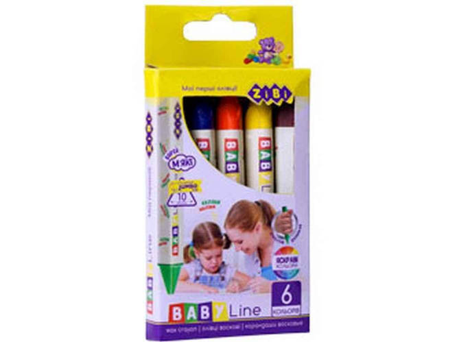 Купить Олівці ZIBI воскові JUMBO, 6 кол, трикутні ZB.2483, цена 38.39 ...