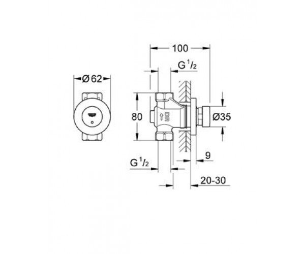 Кран дозатор нажимной GROHE Euroeco Cosmopolitan T 36268000 Хром (ID ...