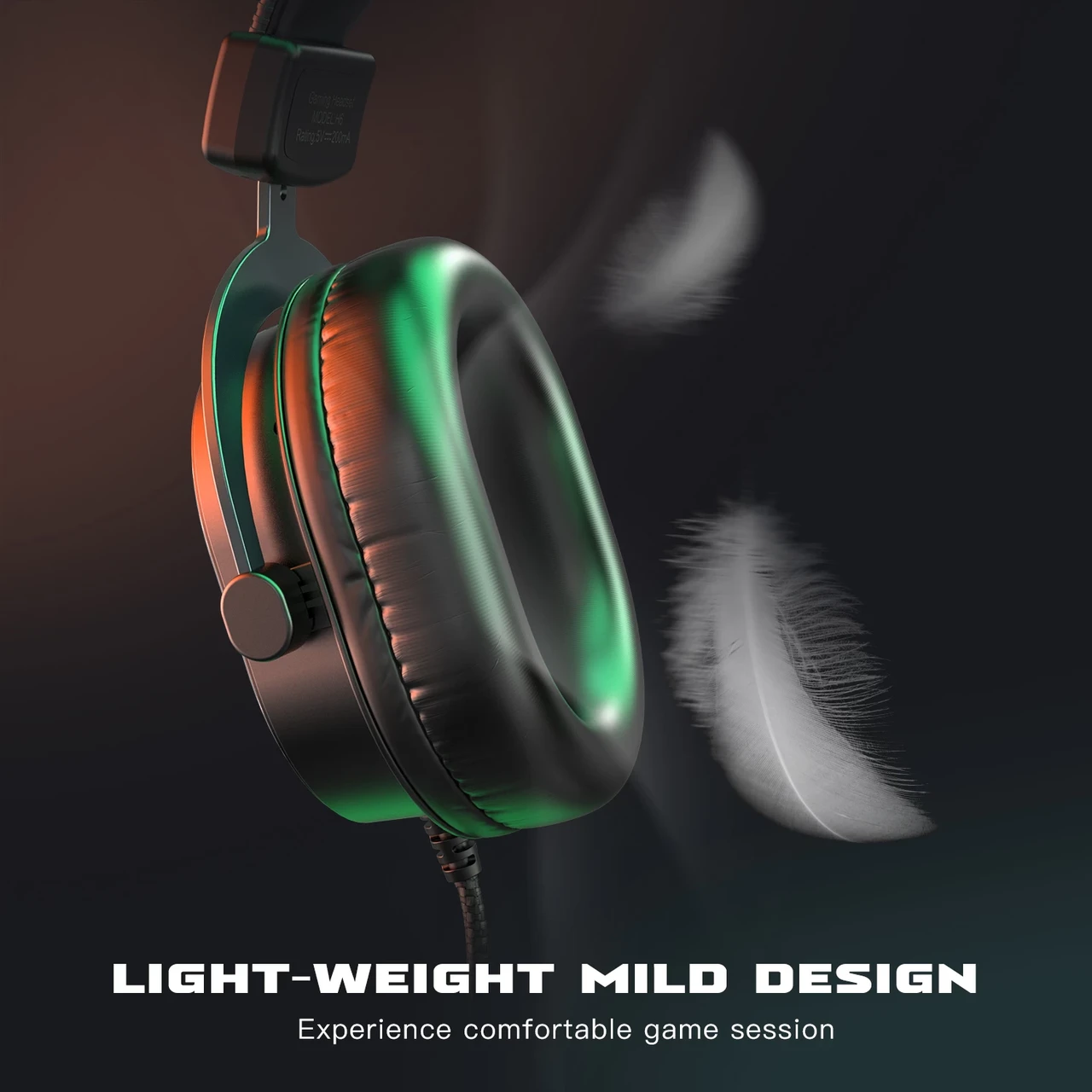 Fifine H6X USB наушники со съемным микрофоном, RGB подсветкой ...