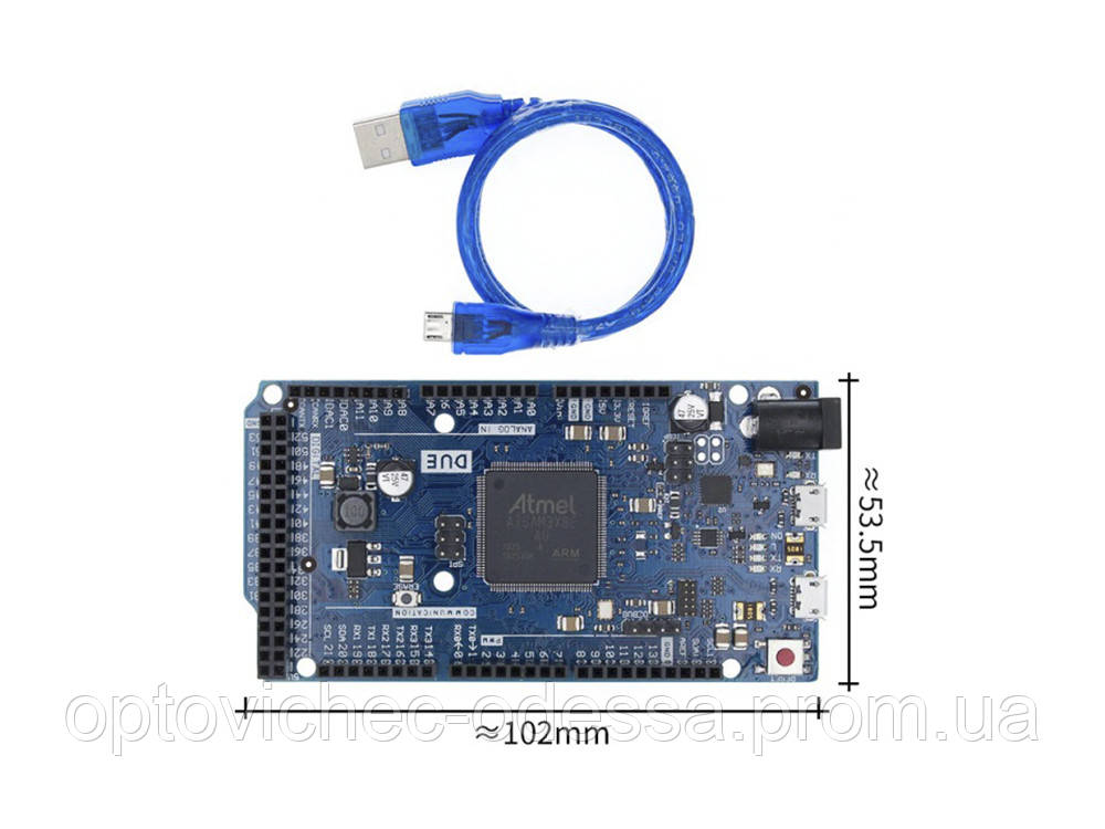 Arduino Due R3-CH340 ATMEGA16U2 ATSAM3X8E ARM c USB Blue-MEGA16U2 Синий Хіт продажу! (ID ...