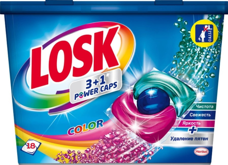Капсулы для Стирки Losk Color 18 Шт — в Категории "Средства для Стирки ...