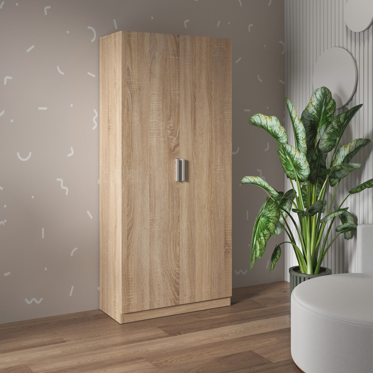 Шафа з полицями в спальню в дитячу в офіс 2 х дверна шафа для зберігання M 35 Id 1946456633