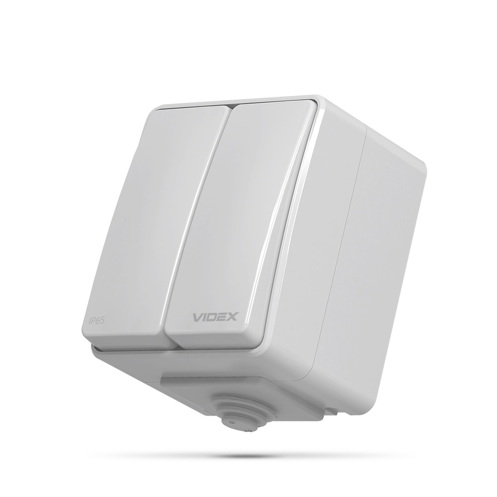 Купити Вимикач Videx Binera сірий 2кл VF-BNW12-G в Харкові. Інтернет-магазин LedBox