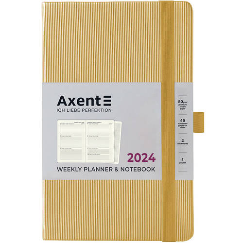 Купить Еженедельник 2024 Axent Partner Lines 8515-24-53-A, 125x195 мм, песочный, цена 175 ...