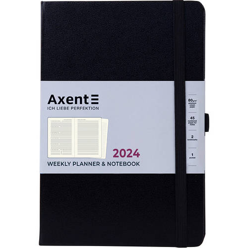 Купить Еженедельник 2024 Axent Prime Strong 8507-24-01-A, 145x210 мм, черный, цена 190 ₴ — Prom ...