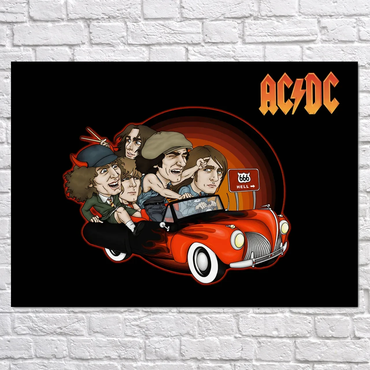 Плакат "Эй-си/ди-си, карикатура, ACϟDC", 43×60см: продажа, цена в ...