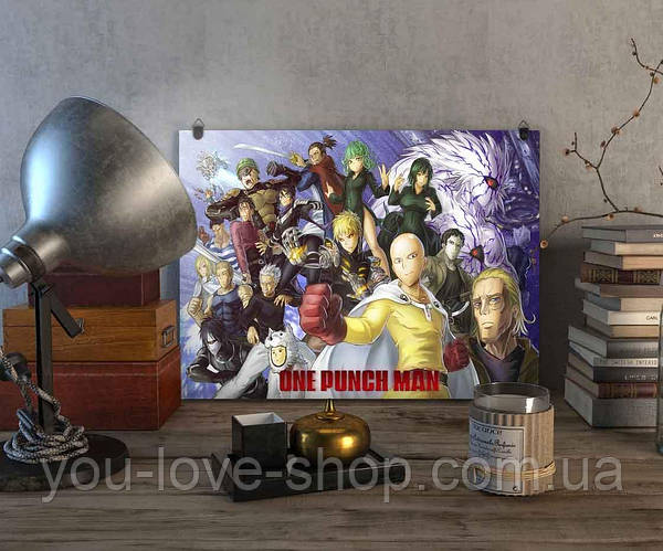 Металлический плакат Ванпанчмен "Персонажи" | One Punch Man (ID ...