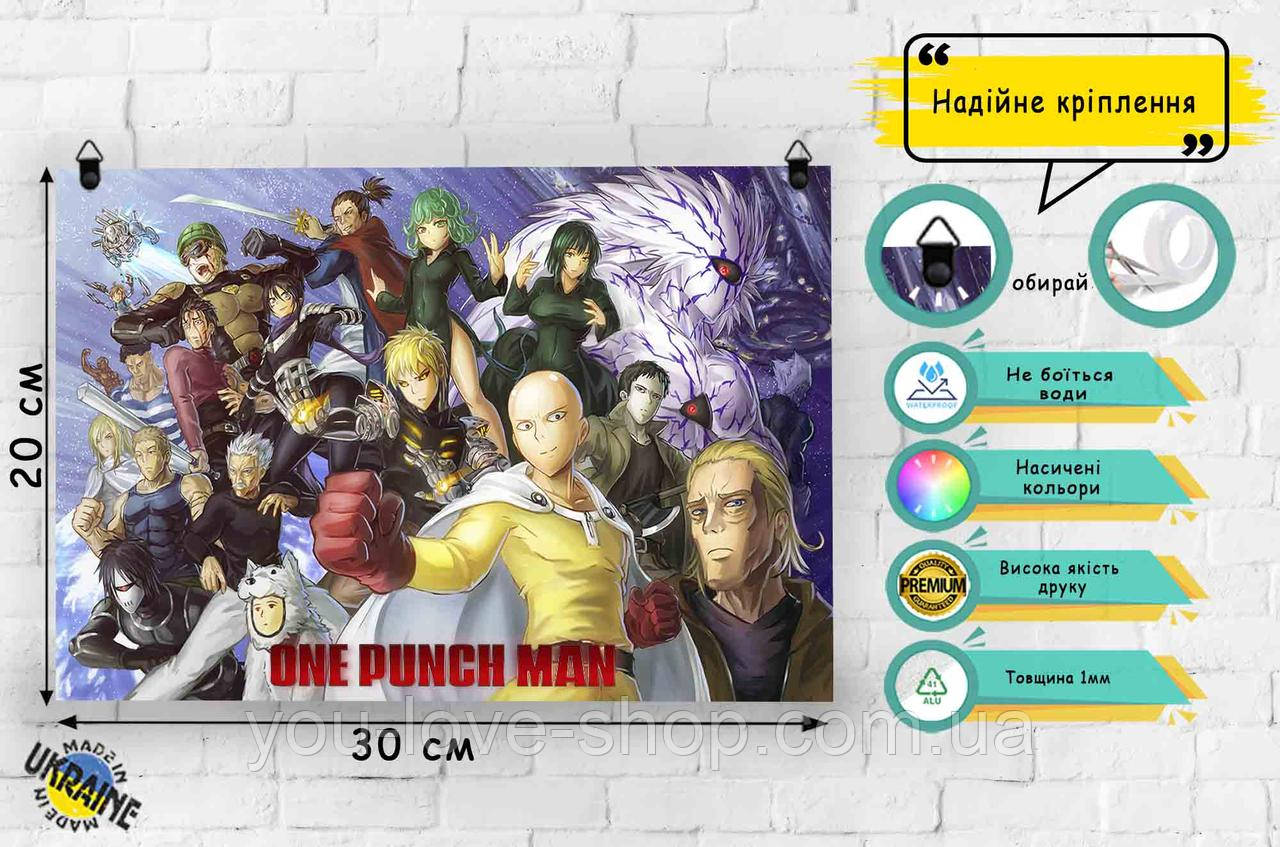 Металлический плакат Ванпанчмен "Персонажи" | One Punch Man (ID ...