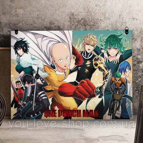 Металевий плакат Ванпанчмен "Персонажі №2" | One Punch Man (ID ...