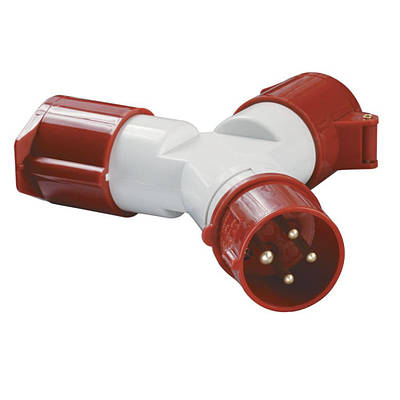 Адаптер двухлучевой ССИ-1012 2P+PE 16А 250В IP44 IEK (ID#2019358817 ...