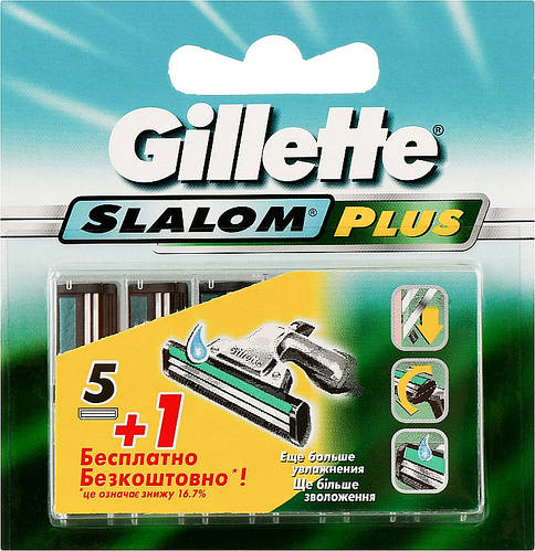 Купить Сменные кассеты Gillette Slalom PLUS (6шт.), цена 76 ₴ — Prom.ua ...