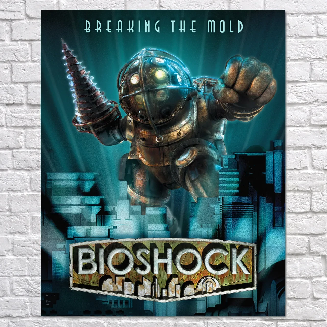 Плакат "Биошок, Большой Папочка, Bioshock, Breaking the mold", 60×48см ...