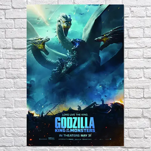 Плакат "Годзилла и Гидора, кайдзю, Godzilla 2 (2019)", 60×43см (ID ...