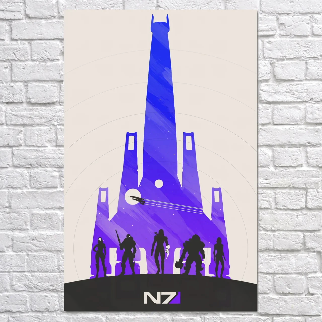 Плакат "Масс Эффект, минималистичный, Mass Effect", 42×27см (ID ...