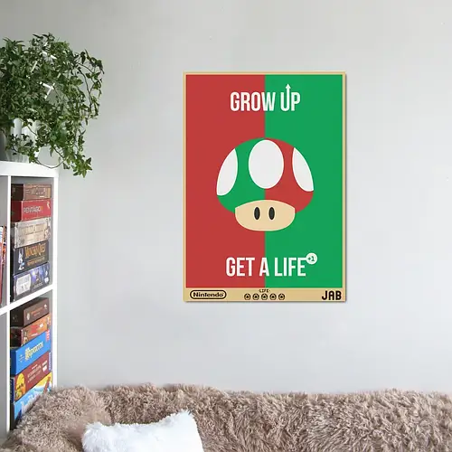 Плакат "Супер Марио, Super Mario, Grow up!", 85×60см (ID#959885738 ...