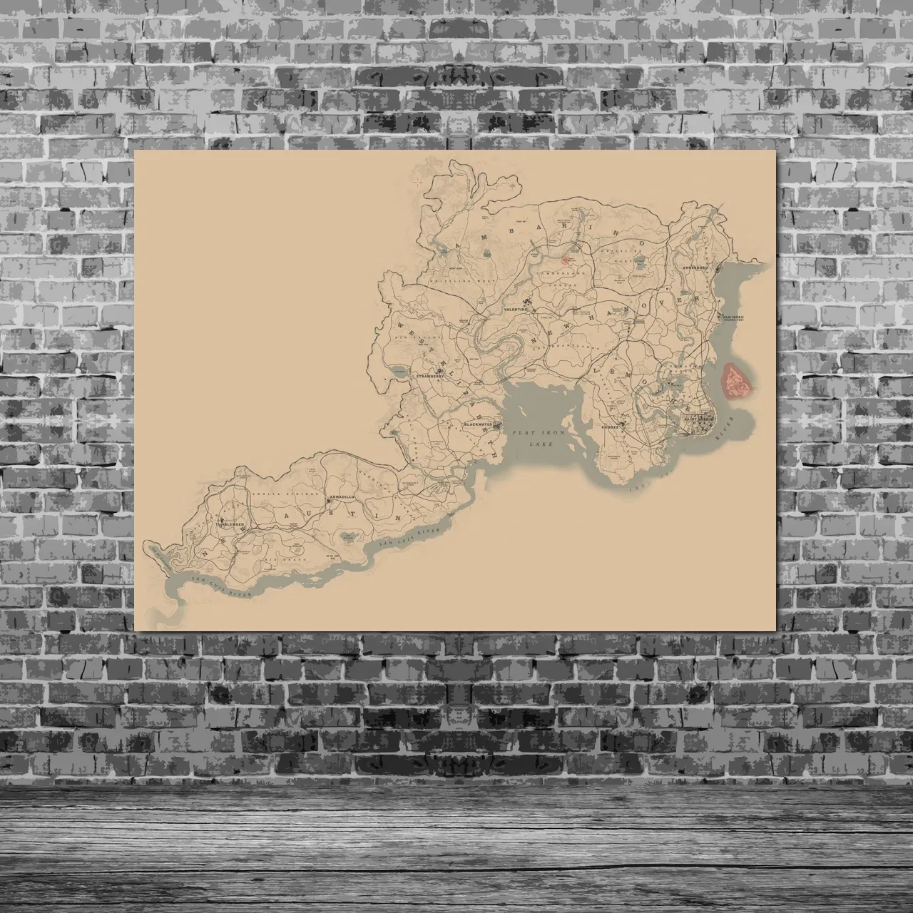 Купить Плакат "Карта мира РДР2, Red Dead Redemption 2, RDR 2", 45×60см ...
