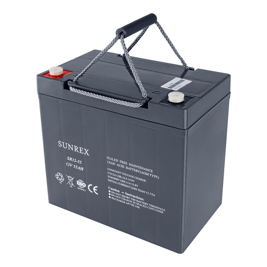Купить Аккумуляторная батарея SUNREX SR12-55, Емкость: 55Ah, 12V, 16 ...