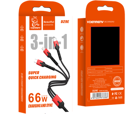 Кабель 3in1 Denmen D29E 66W (ID#1948221637), цена: 220 ₴, купить на Prom.ua