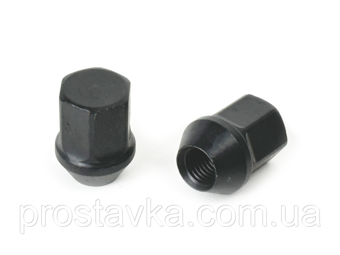 Гайка колёсная FARAD | Гайка М12*1,5*30 мм Конус Цинк ключ 19 Чёрная ...