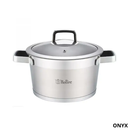 Кастрюля из нержавеющей стали BOLLIRE 24 см 5.2 л, Кастрюля со ...