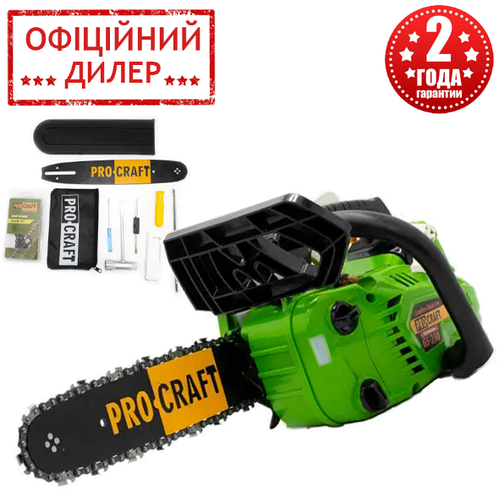 Бензопила одноручная Procraft GS-250 (30 см, 3/8") Бензиновая пила для дома и дачи (ID ...