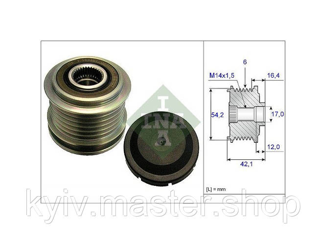 Шкив демпферный генератора 535018110 FORD Focus II 04-11, Kuga 08-13, C-MAX 02-10, Fiesta 02-09 ...
