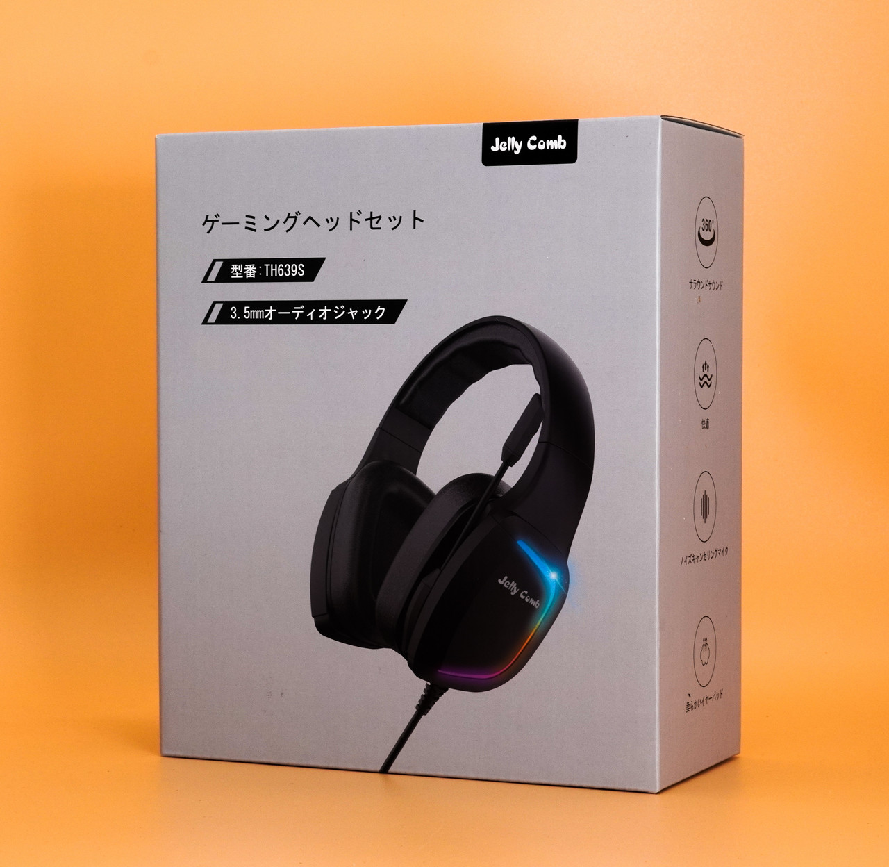 Ігрова гарнітура Jelly Comb дротова з мікрофоном, rgb підсвітка (ID ...