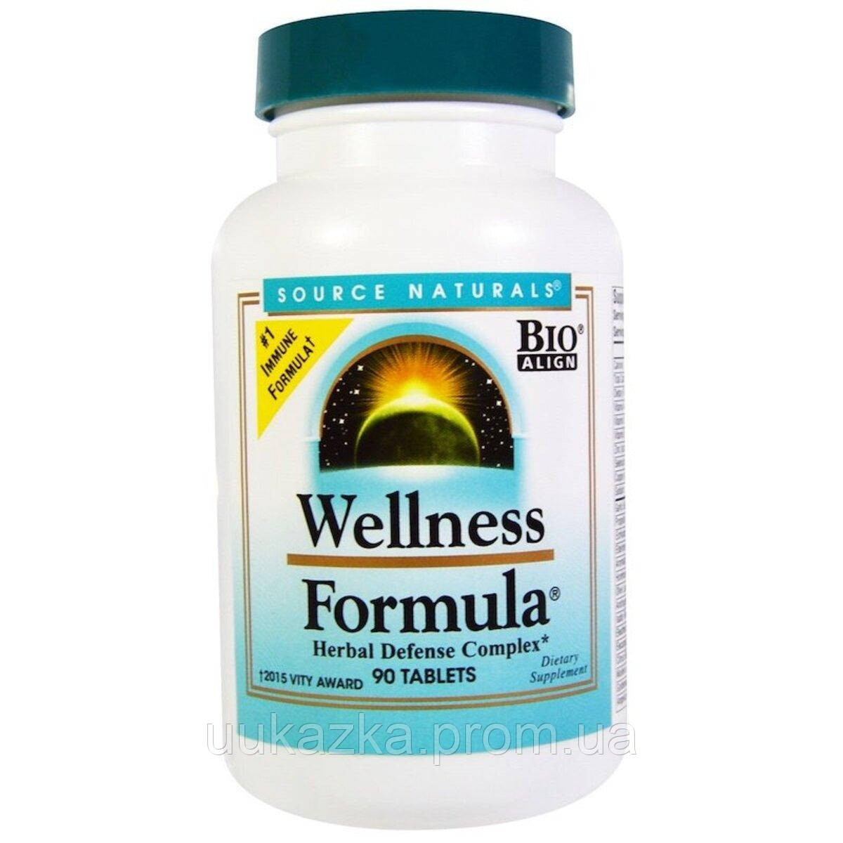Комплекс лечебных трав, Wellness Formula, Source Naturals, 90 таблеток ...