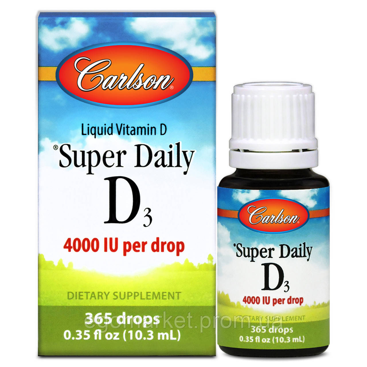 Вітамін D3 Carlson Labs 4000 МО 10.3 мл 33881 EM, код: 1536194 (ID ...