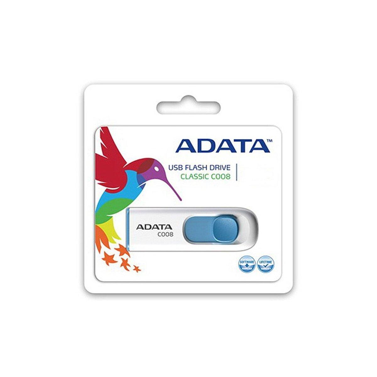 Купить Flash A-DATA USB 2.0 C008 64Gb White/Blue, цена 127.16 ₴ — Prom ...