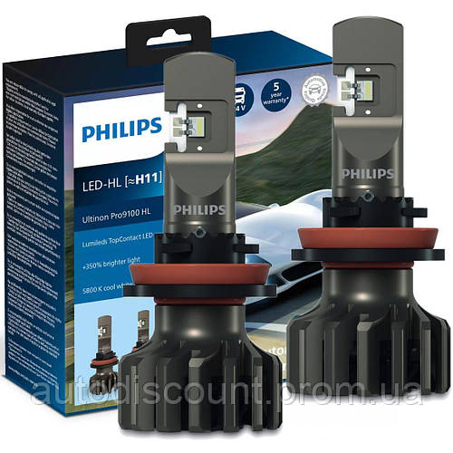 Комплект LED Philips H11 Ultinon Pro9100 +350% 5800k Canbus (ID ...