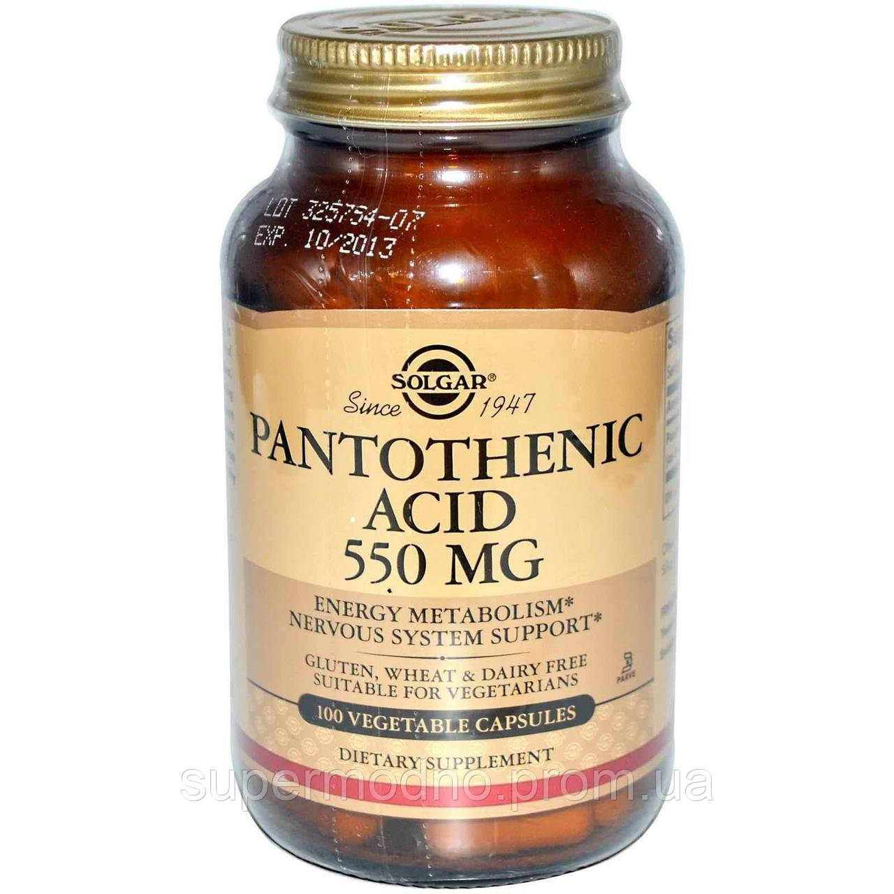 Купить Пантотеновая кислота Pantothenic Acid Solgar 550 мг 100 капсул ...