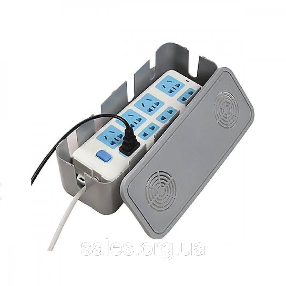 Органайзер для кабелю з кришкою UKC бокс для дротів 27х9 см Сірий 01175 ...