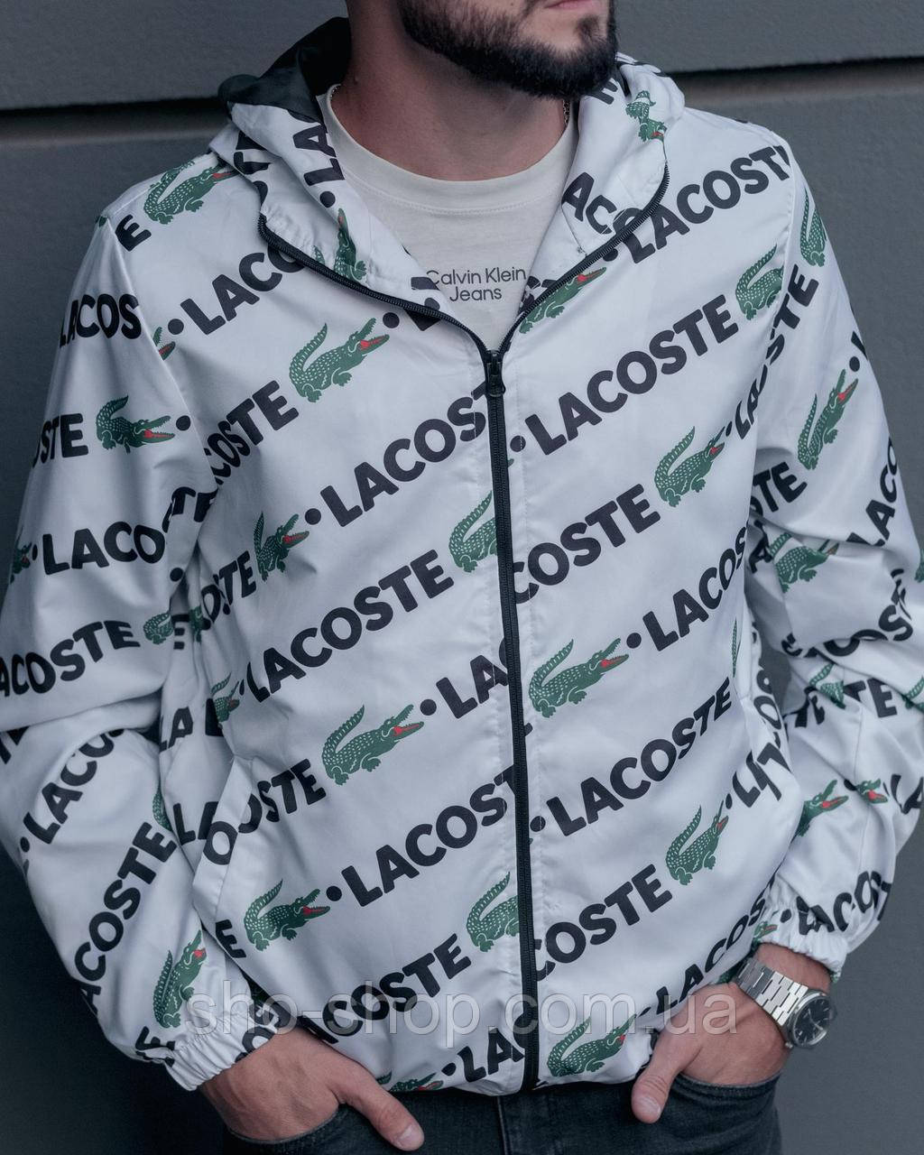 Кутрочка LACOSTE White вітровка лакост лакоста ветровка белая (ID ...