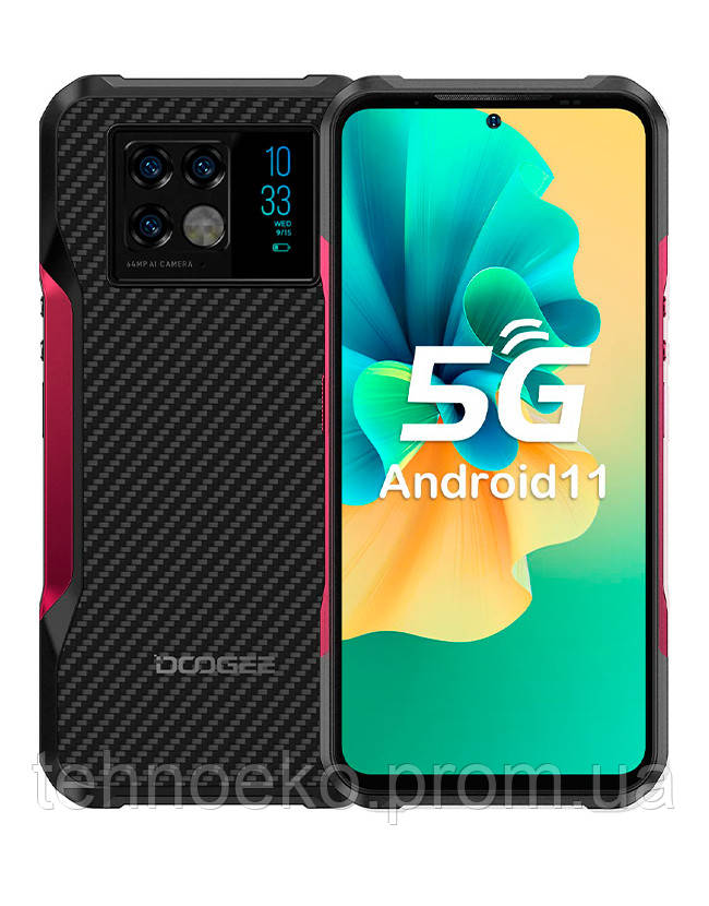 Защищенный Смартфон Doogee V20 8 256gb Red Красный 5G NFC Dimensity 700 ...