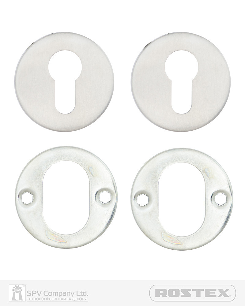 Щиток ROSTEX ES52 PZ ROUND Нерж.сталь_мат 38-52мм Накладне NEREZ_MAT ...