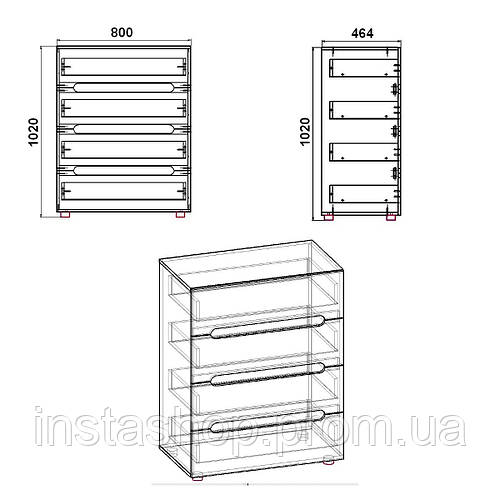 Купить Комод для вещей МС-7 Стиль Компанит Белый New-122 IP, код ...