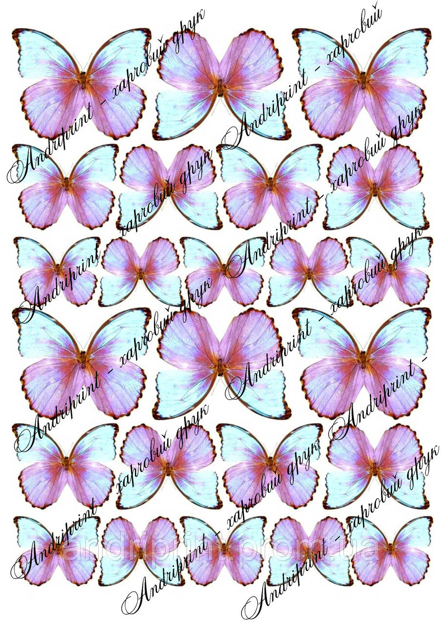 Съедобная Картинка Бабочки Сахарная и Вафельная Картинка А4 САХАРНАЯ Бумага — в Категории