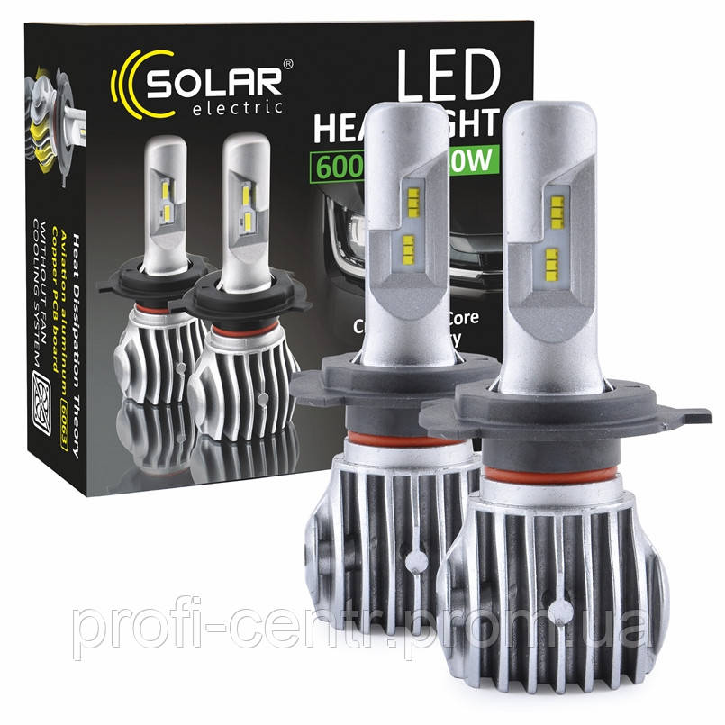 SOLAR LED H4 12/24V 6500K 6000Lm 50W Cree Chip 1860 (50шт.) (ID#1959278583), цена: 974.63 ...